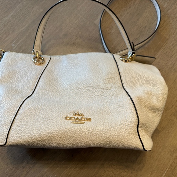 Coach | Bags | Coach Ivory Leather Shoulder Bag | Poshmark